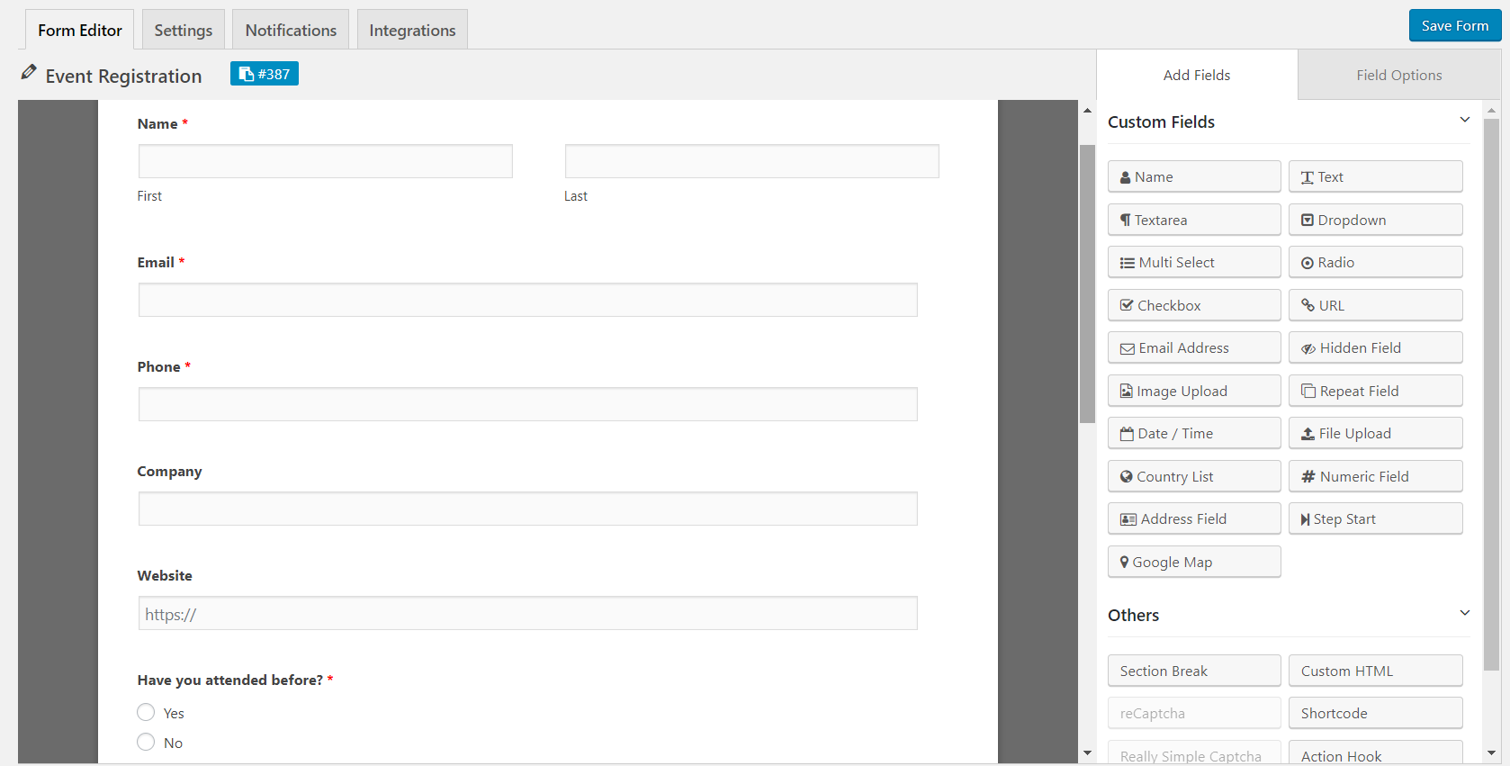 Adding a New Form | weForms Pro