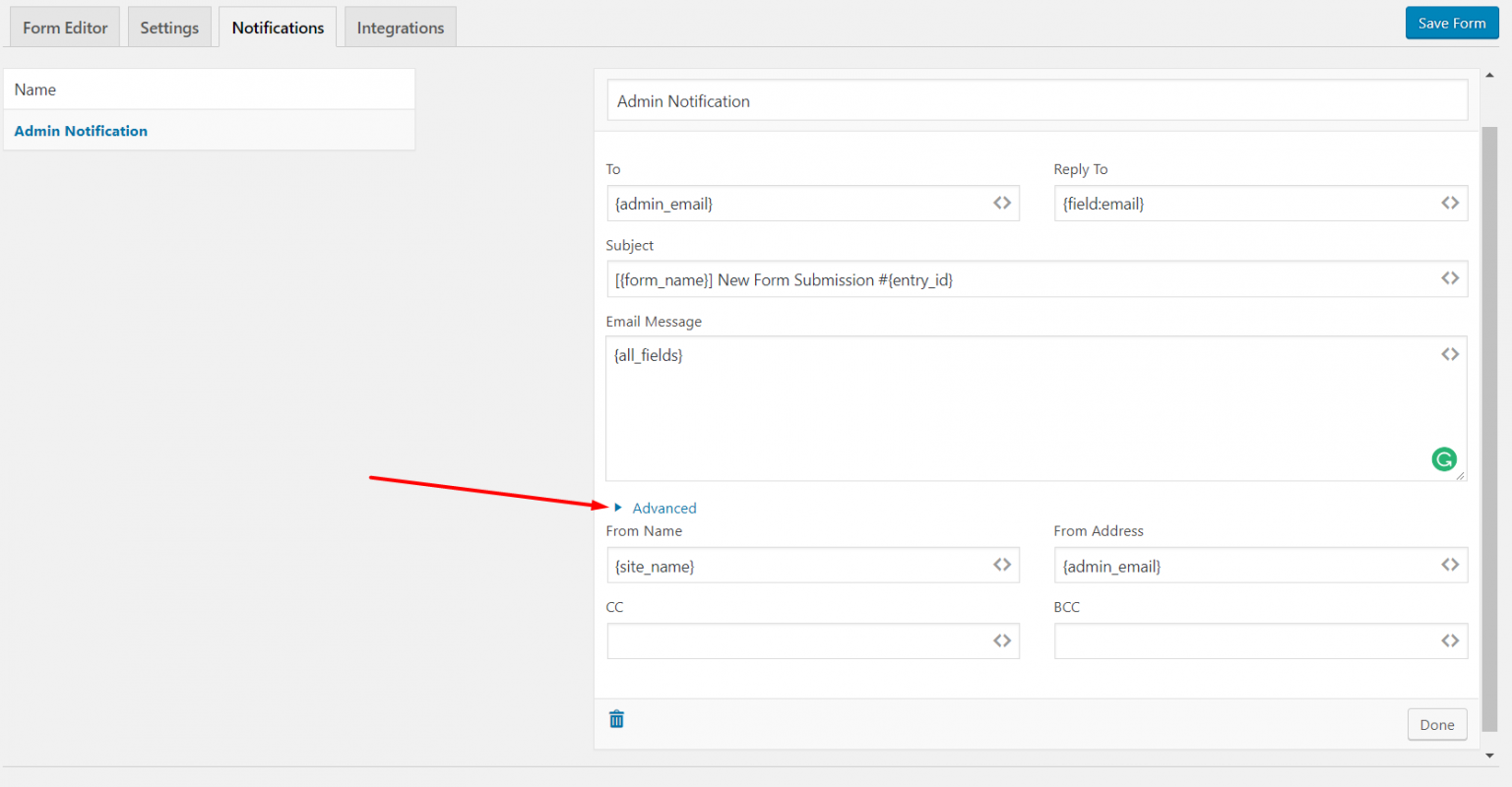 WordPress Contact Form Email Settings | weForms Pro
