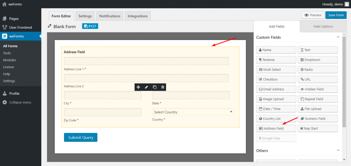 Address Field | weForms Pro Address Field | weForms Pro