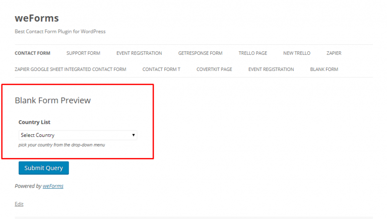 Country List | weForms Pro