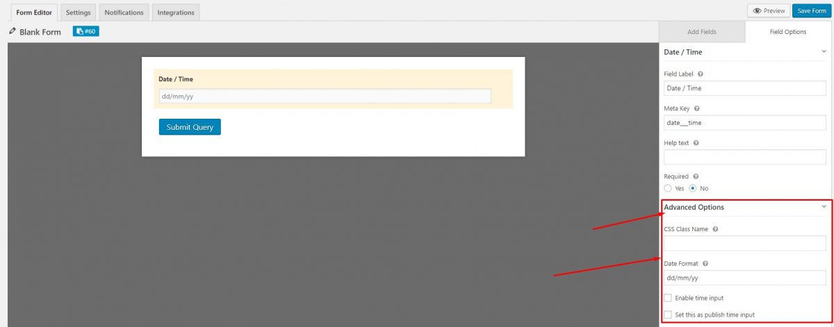 Date/Time Form Field | weForms Pro