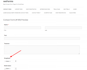Drop-down | weForms Pro