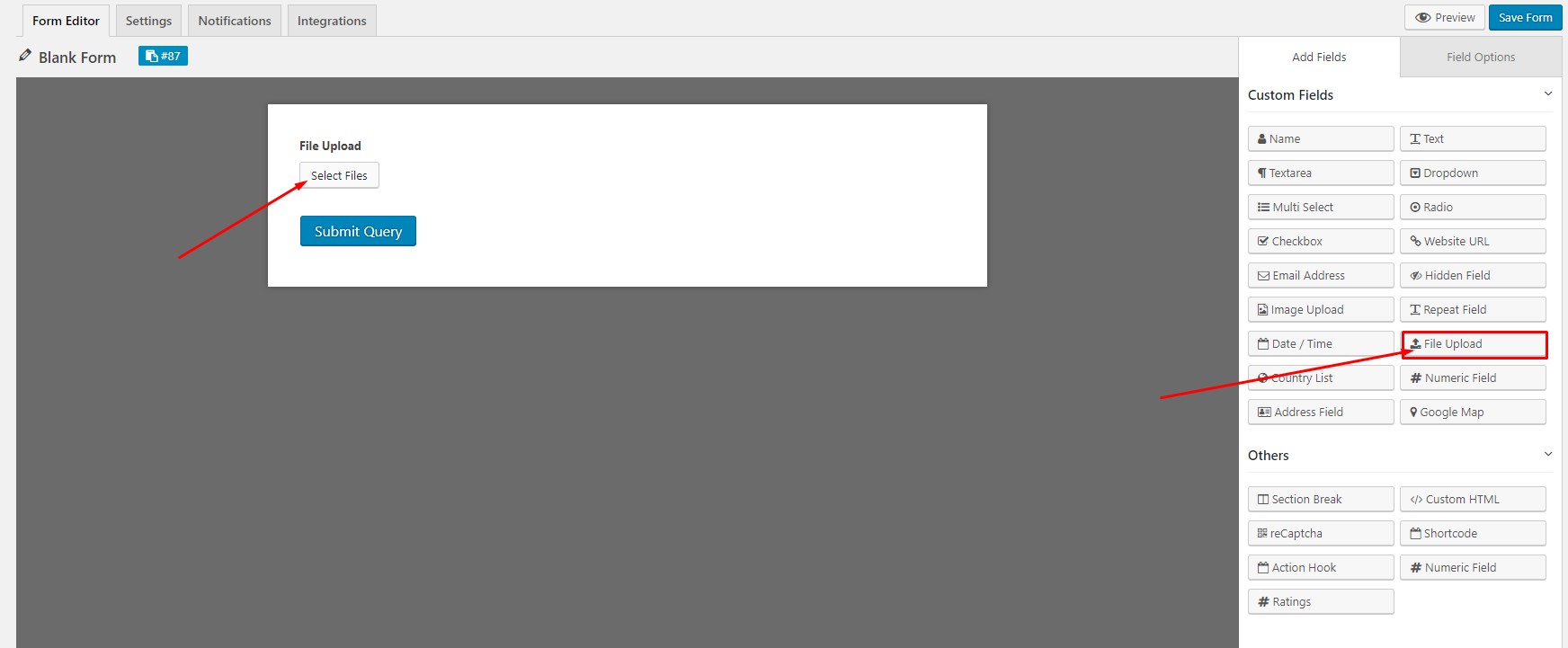 File Upload Weforms Pro