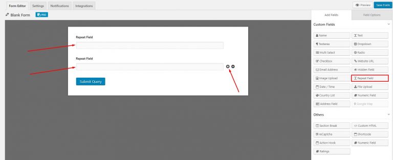 Repeat Field | weForms Pro