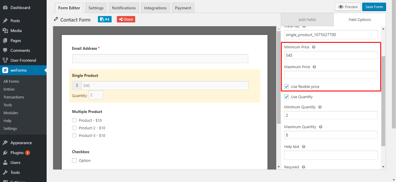 Single Product | weForms Pro